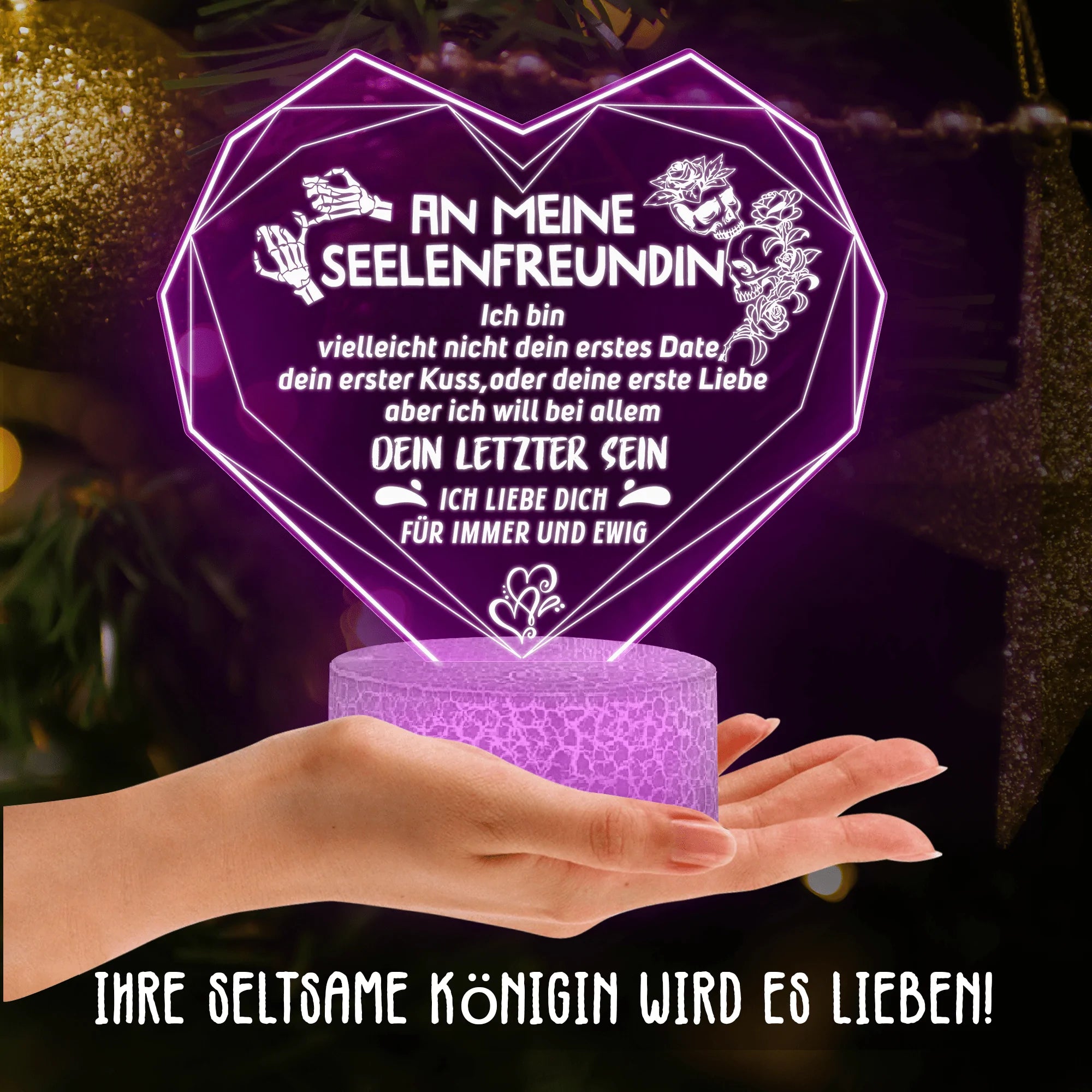 3D Led-Licht - Totenkopf - An Meine Seelenfreundin - Ich Liebe Dich Fü – SchatzLieben