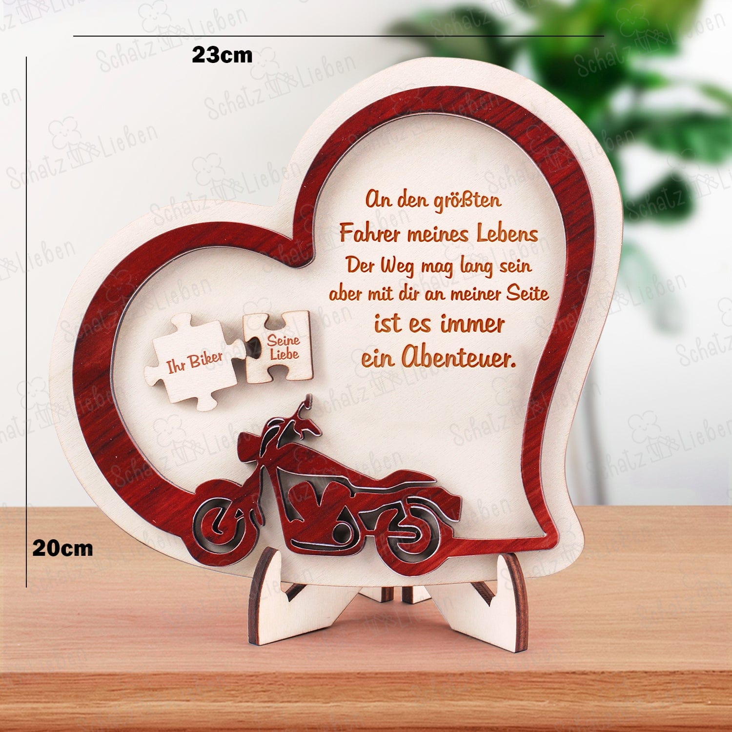 Hölzernes Motorrad-Herzschild - Biker - An Den Größten Fahrer Meines L ...