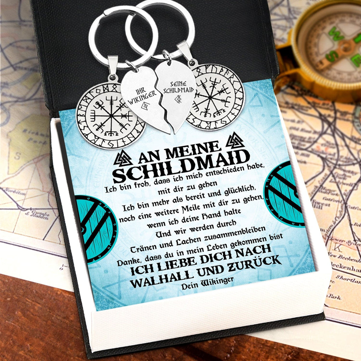 Wikinger Kompass Paar Schlüsselanhänger - Wikinger - An Meine Schildma ...